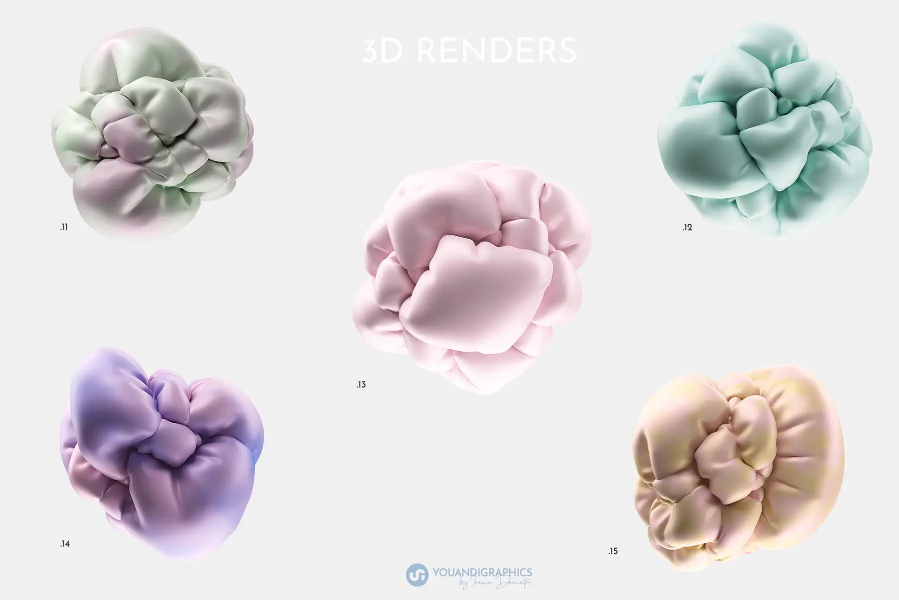 Abstract Inflated 3D Objects Graphics - YouWorkForThem