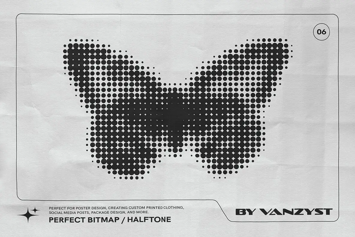 Y2K 327 Characters Halftones Shapes Graphics - YouWorkForThem