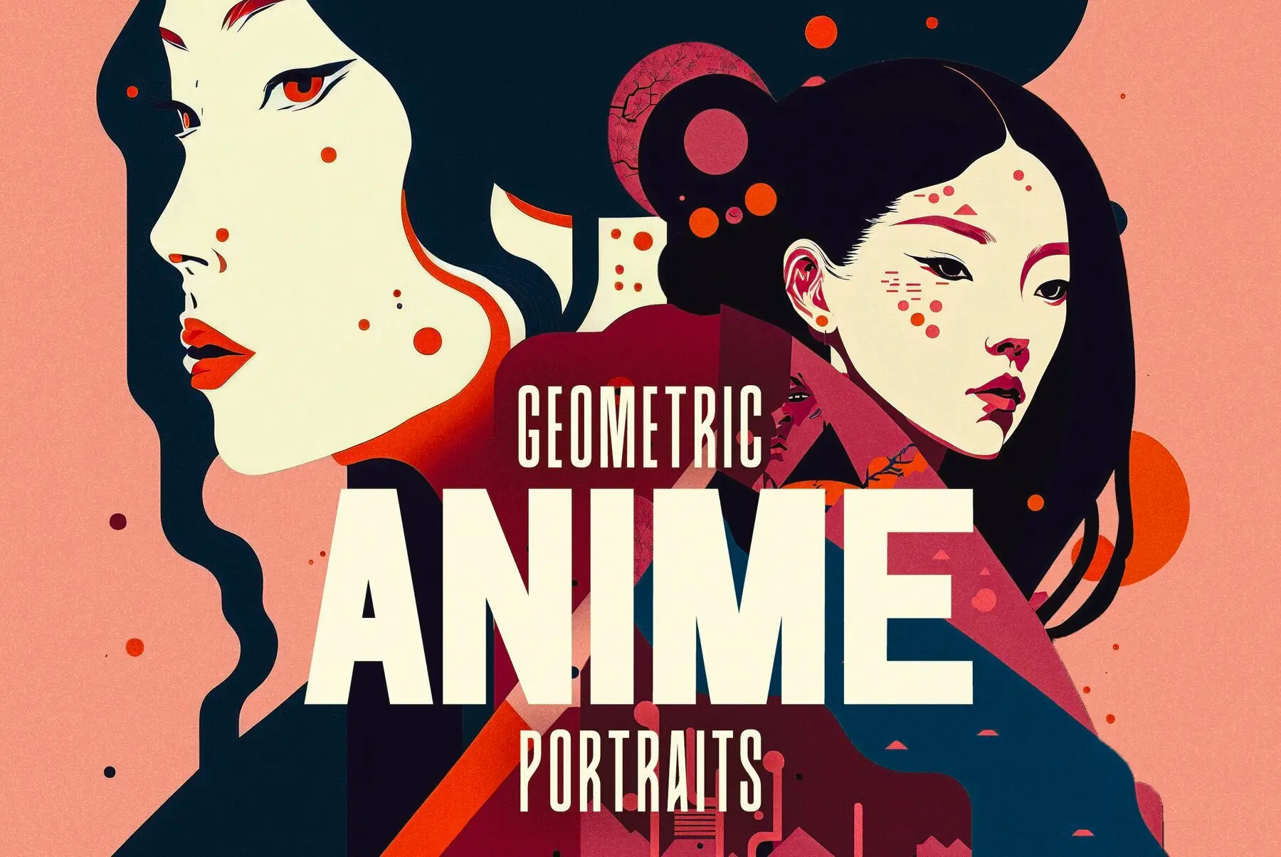 Geometric Anime Portraits: Explore a Cyberpunk-Retro Fusion in Your ...
