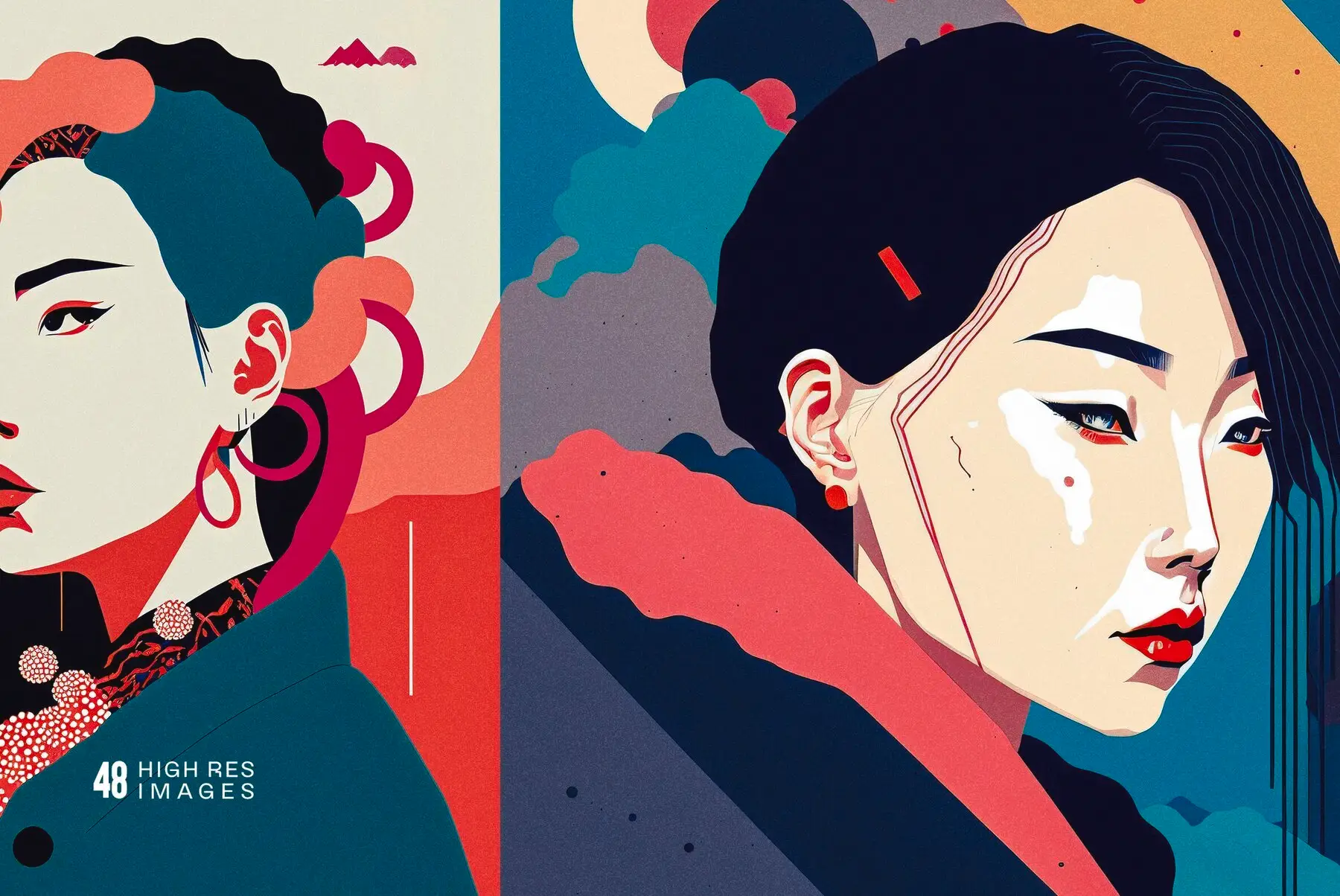 Geometric Anime Portraits: Explore a Cyberpunk-Retro Fusion in Your ...