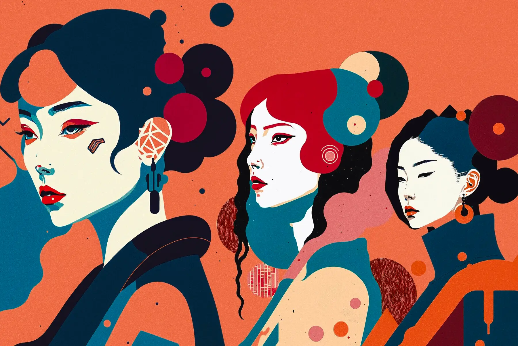 Geometric Anime Portraits: Explore a Cyberpunk-Retro Fusion in Your ...