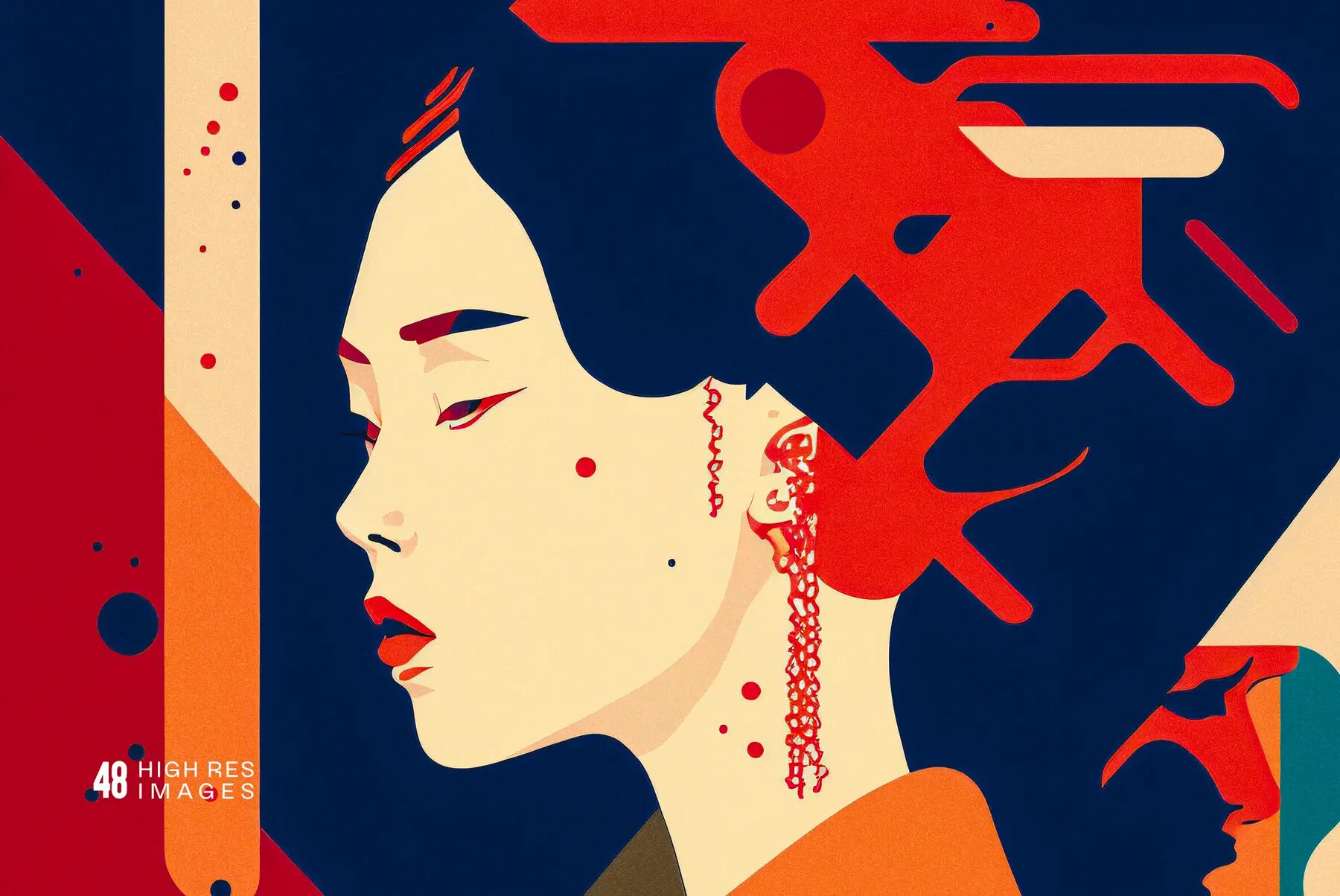 Geometric Anime Portraits: Explore a Cyberpunk-Retro Fusion in Your ...