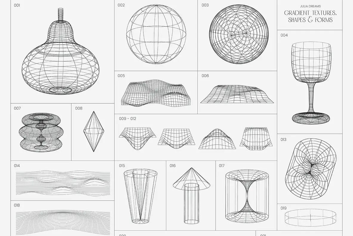 Gradient Textures Shapes - 3D Objects Letters Graphics - YouWorkForThem