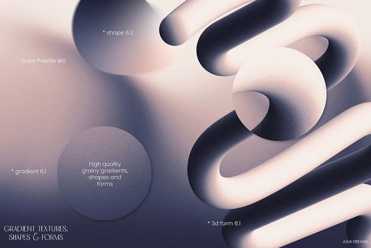 Gradient Textures Shapes - 3D Objects Letters Graphics - YouWorkForThem