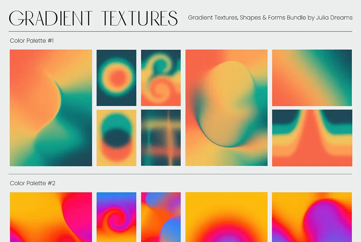 Gradient Textures Shapes - 3D Objects Letters Graphics - YouWorkForThem