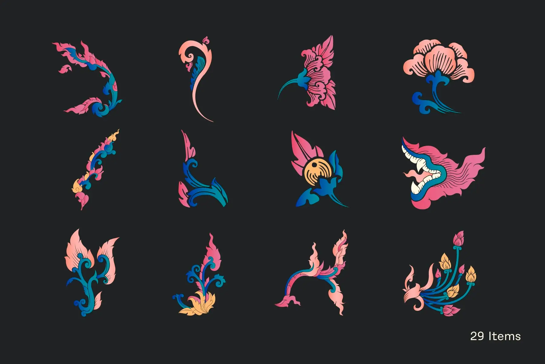 Asian Decorative Elements - YouWorkForThem