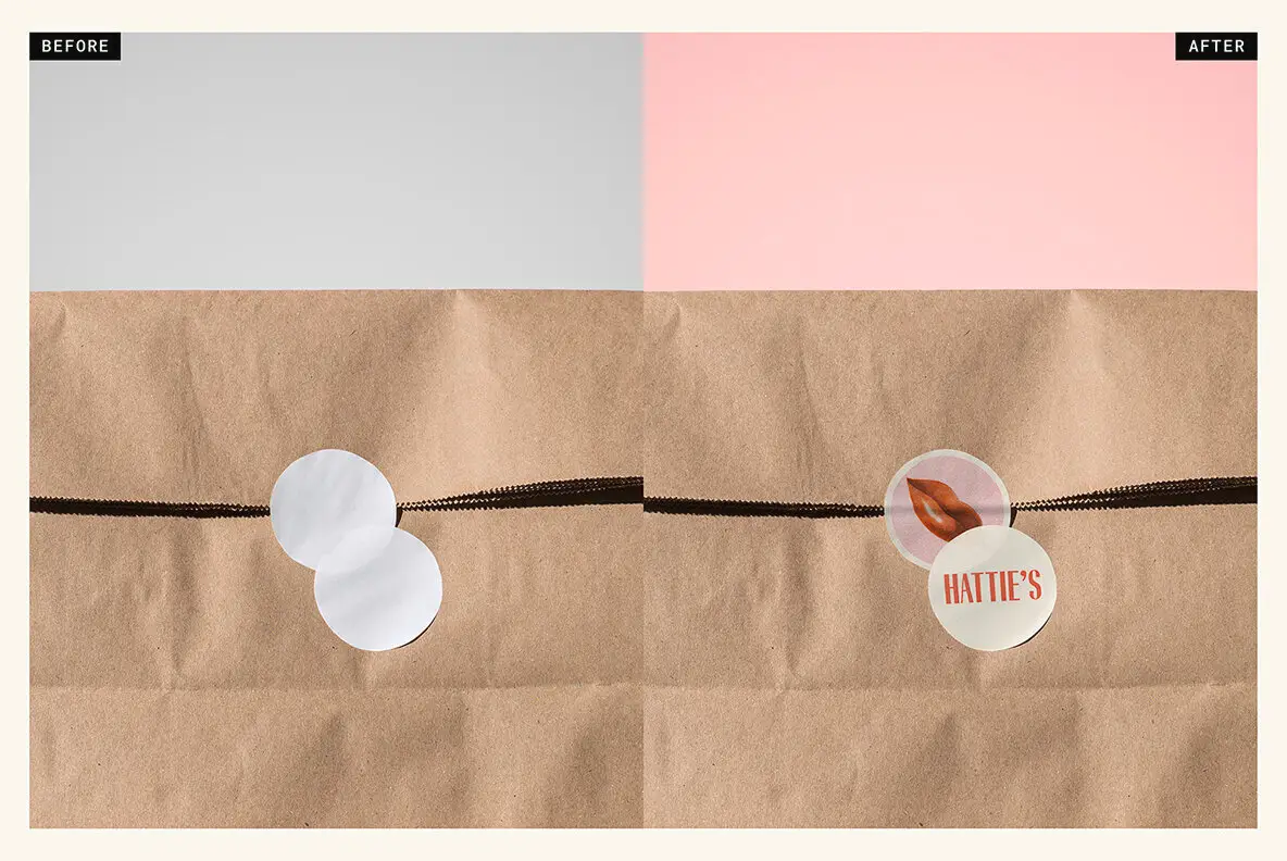 Paper Bag with Sticker Mockup Graphics - YouWorkForThem