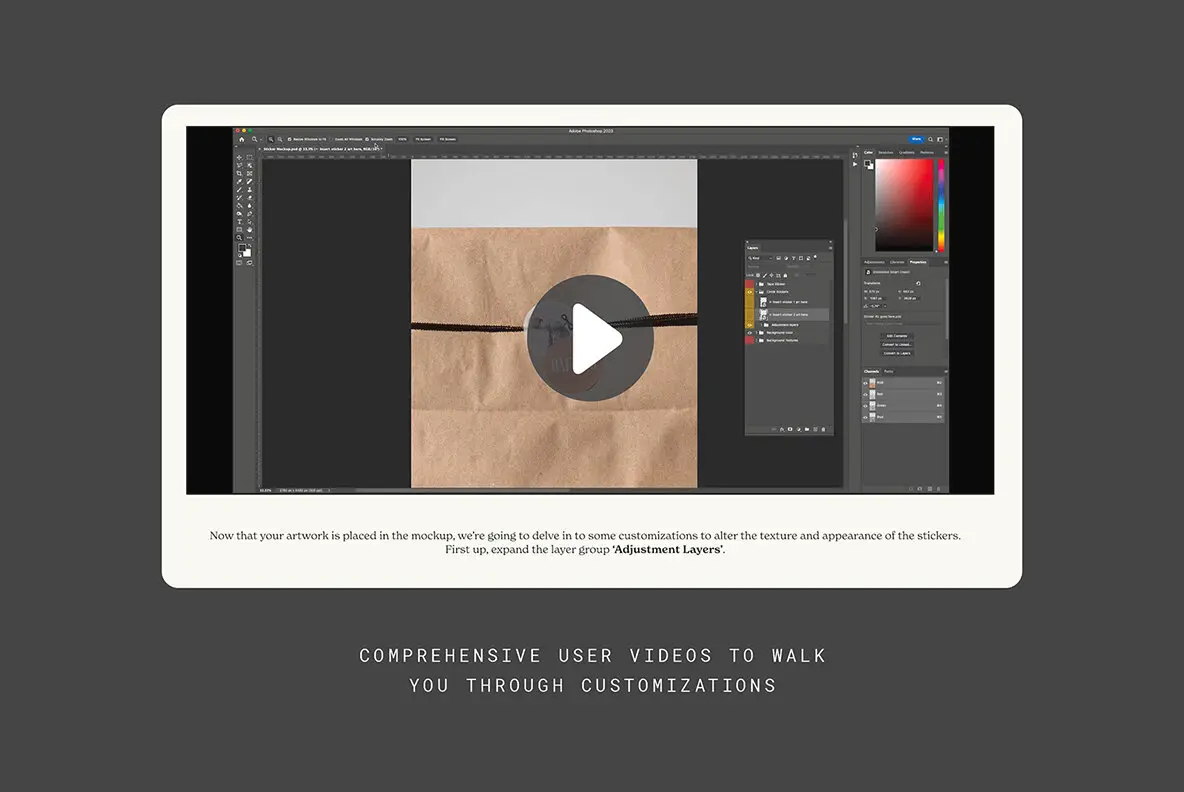 Paper Bag with Sticker Mockup Graphics - YouWorkForThem