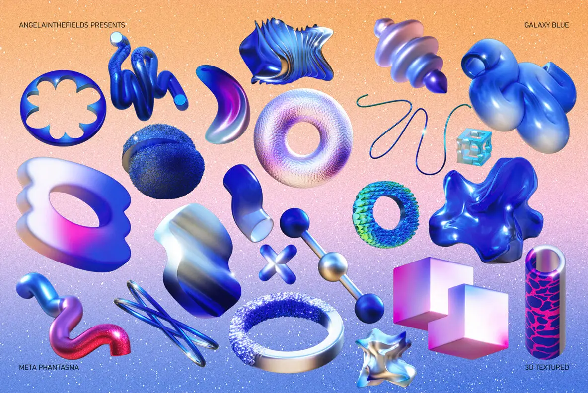 3D GALAXY BLUE Objects Graphics - YouWorkForThem