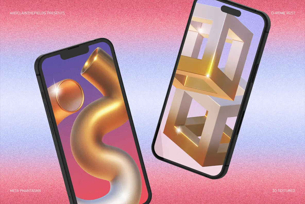 3D Chrome Rust Objects Graphics - YouWorkForThem