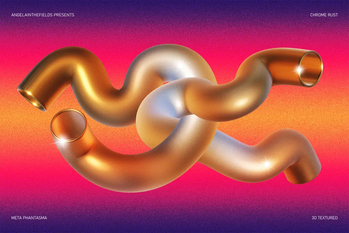 3D Chrome Rust Objects Graphics - YouWorkForThem