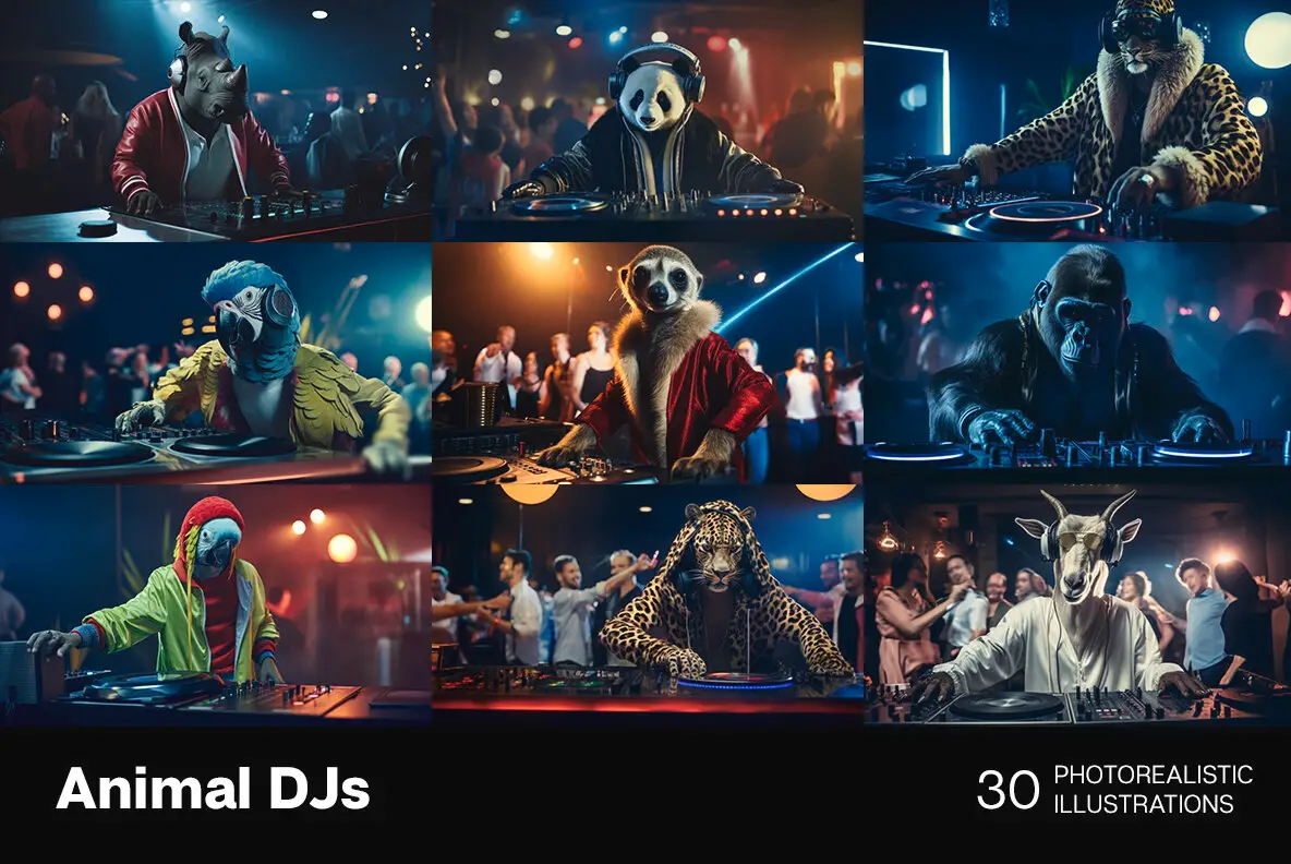 Animal DJs Graphics - YouWorkForThem