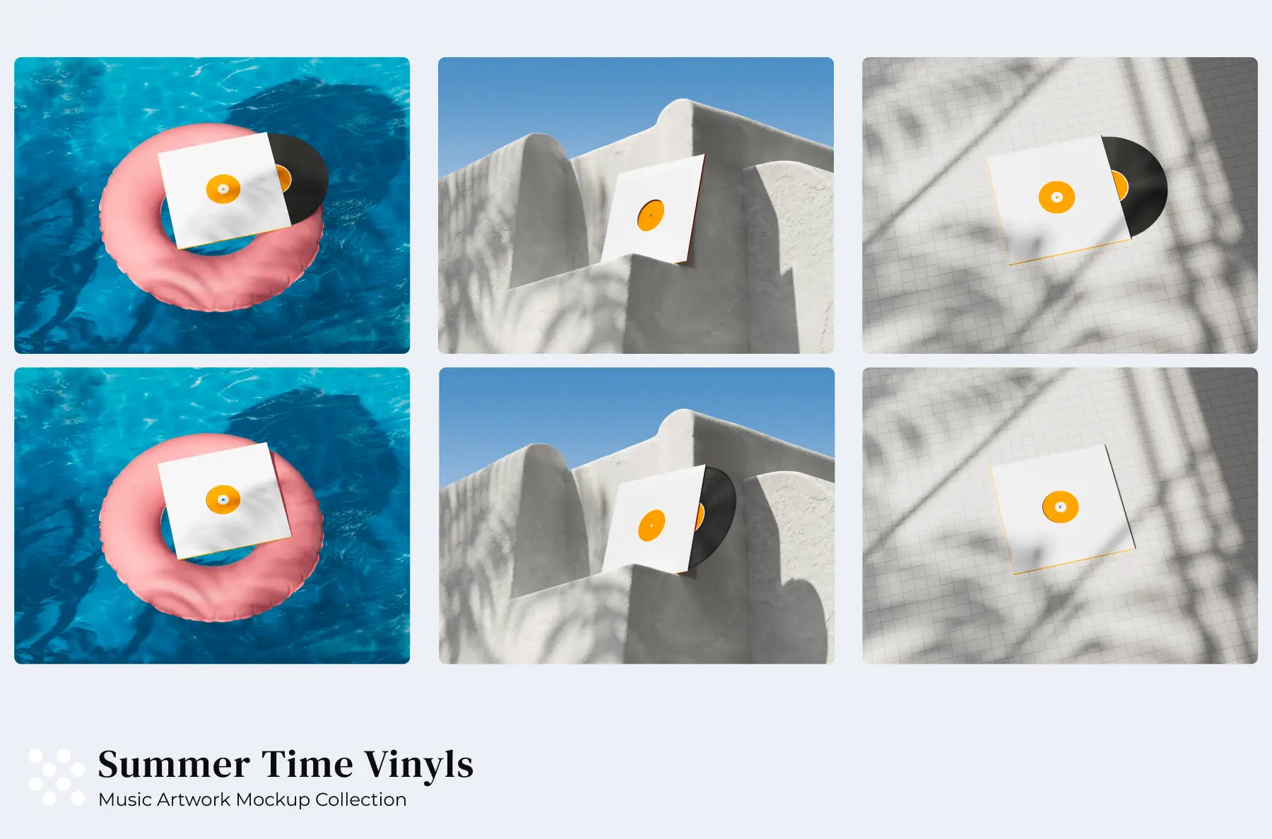 Vinyl Mockup - 10 Summer Time Scenes Graphics - YouWorkForThem
