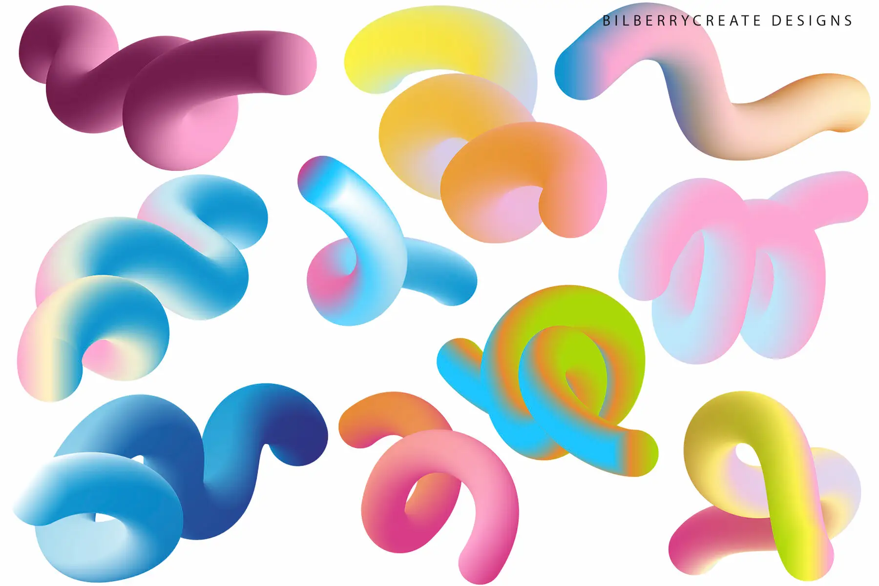 Abstract 3D Forms gradient shapes Graphics - YouWorkForThem