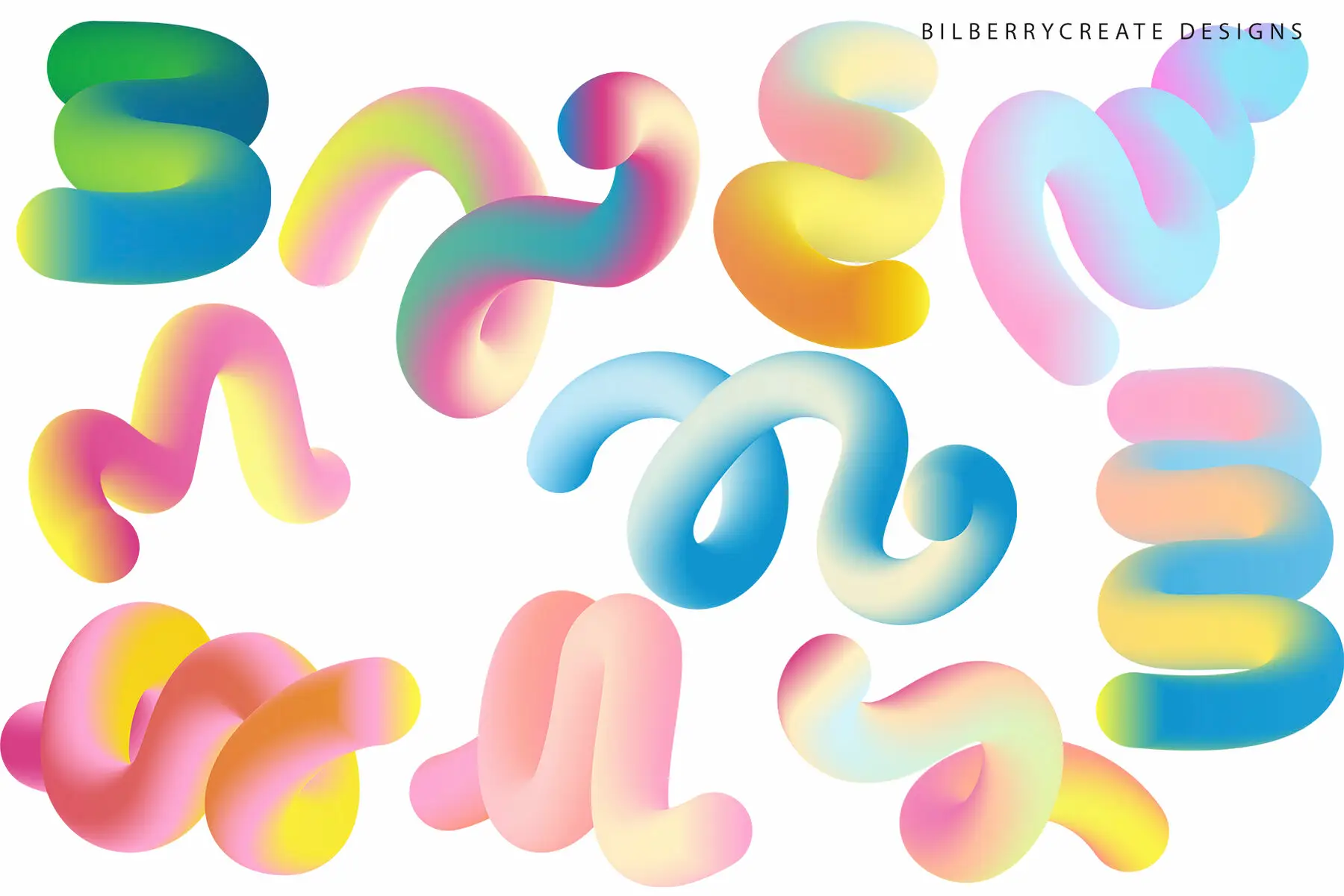 Abstract 3D Forms gradient shapes Graphics - YouWorkForThem