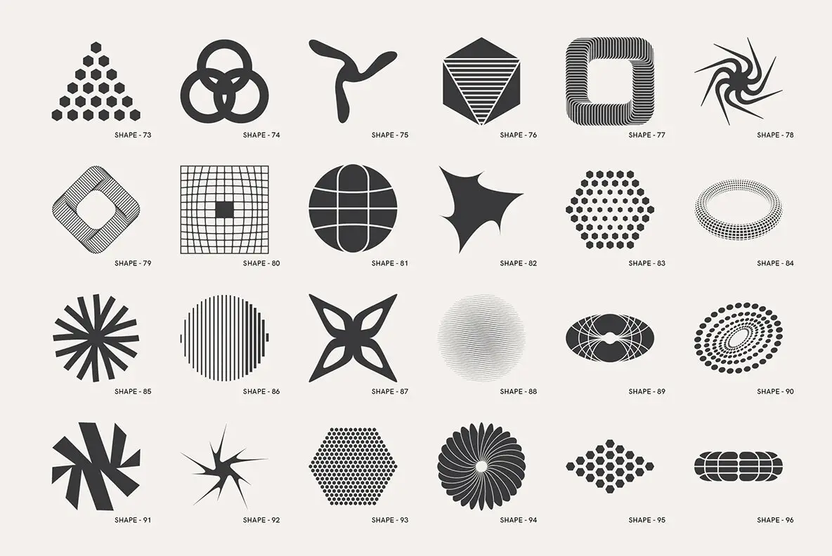 120 Abstract Geometric Shapes for Graphic Design - YouWorkForThem