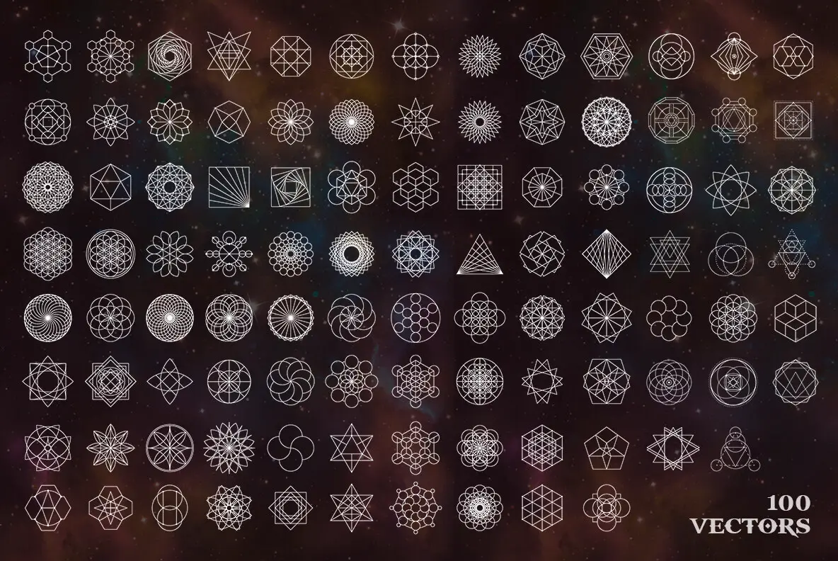 100 Sacred Geometry Vectors Graphics - YouWorkForThem