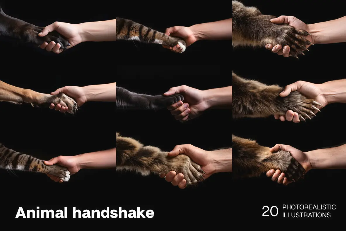 Animal Handshake Graphics - YouWorkForThem