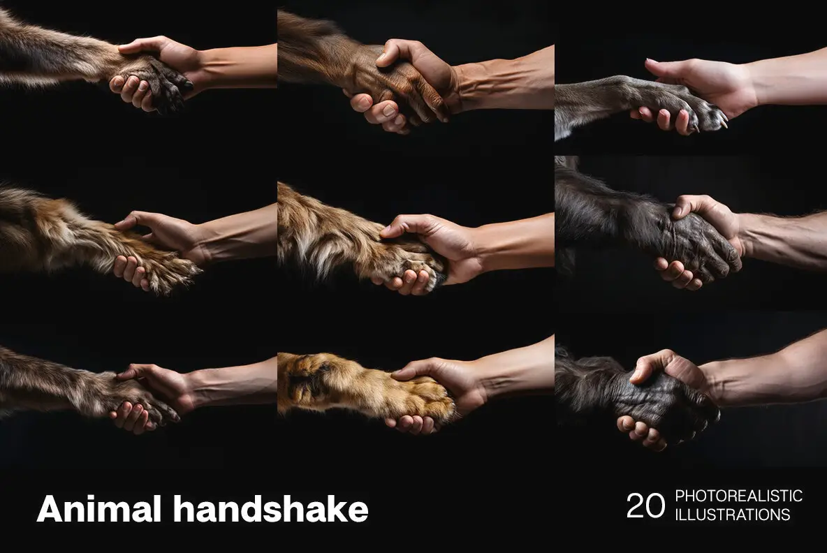Animal Handshake Graphics - YouWorkForThem
