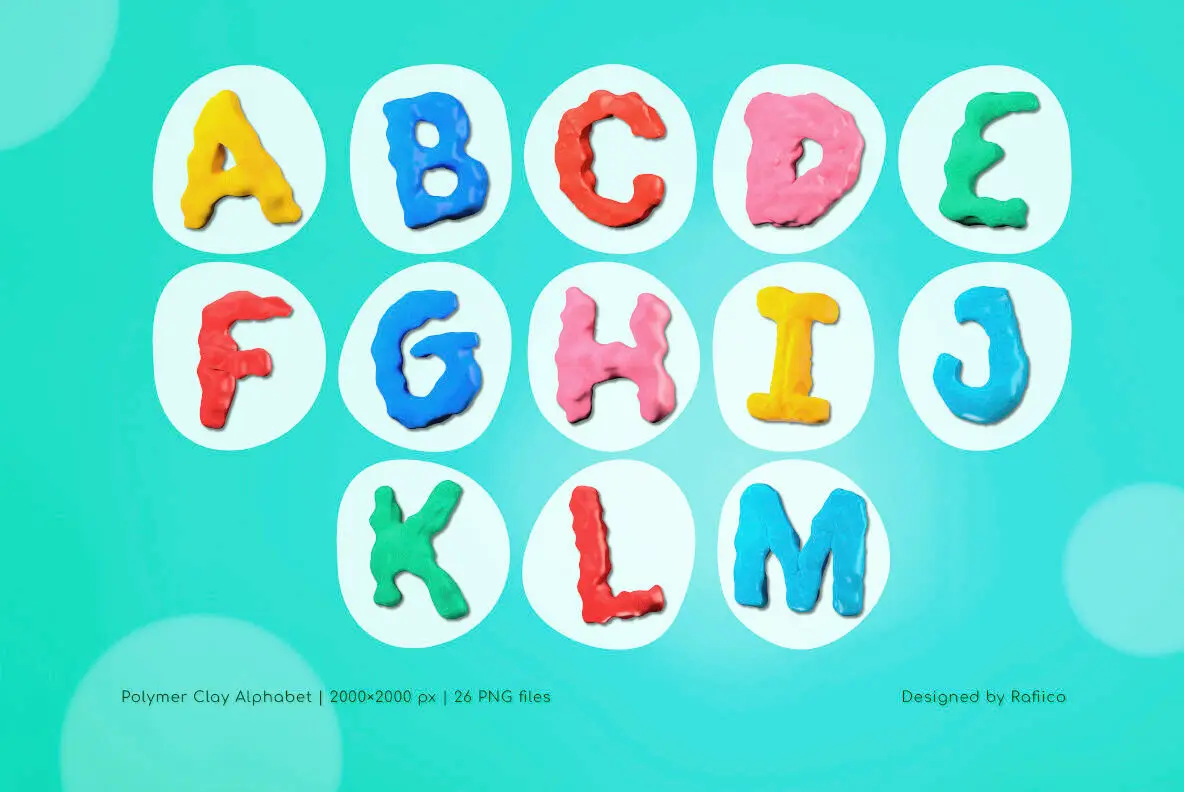 Polymer Clay Alphabet 3D Graphics - YouWorkForThem