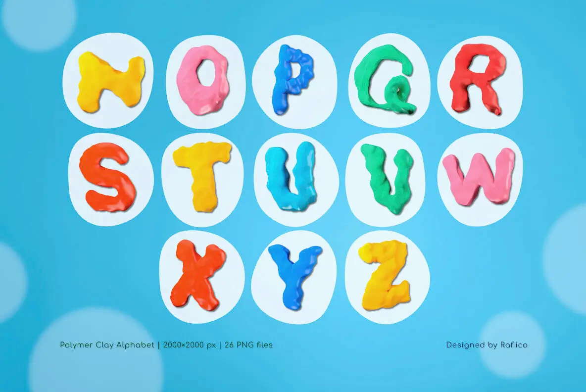 Polymer Clay Alphabet 3D Graphics - YouWorkForThem