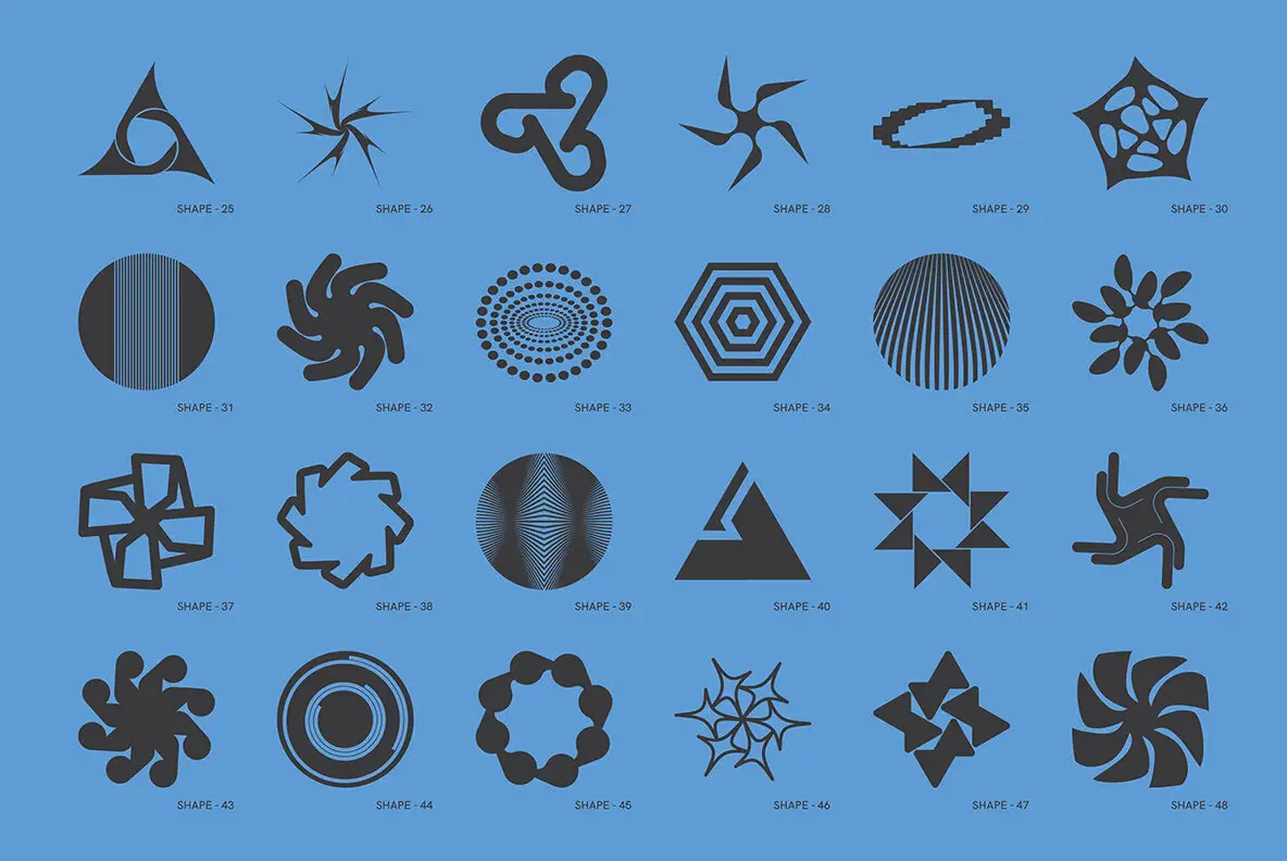 120 Abstract Geometric Shapes Part 2 Graphics - YouWorkForThem