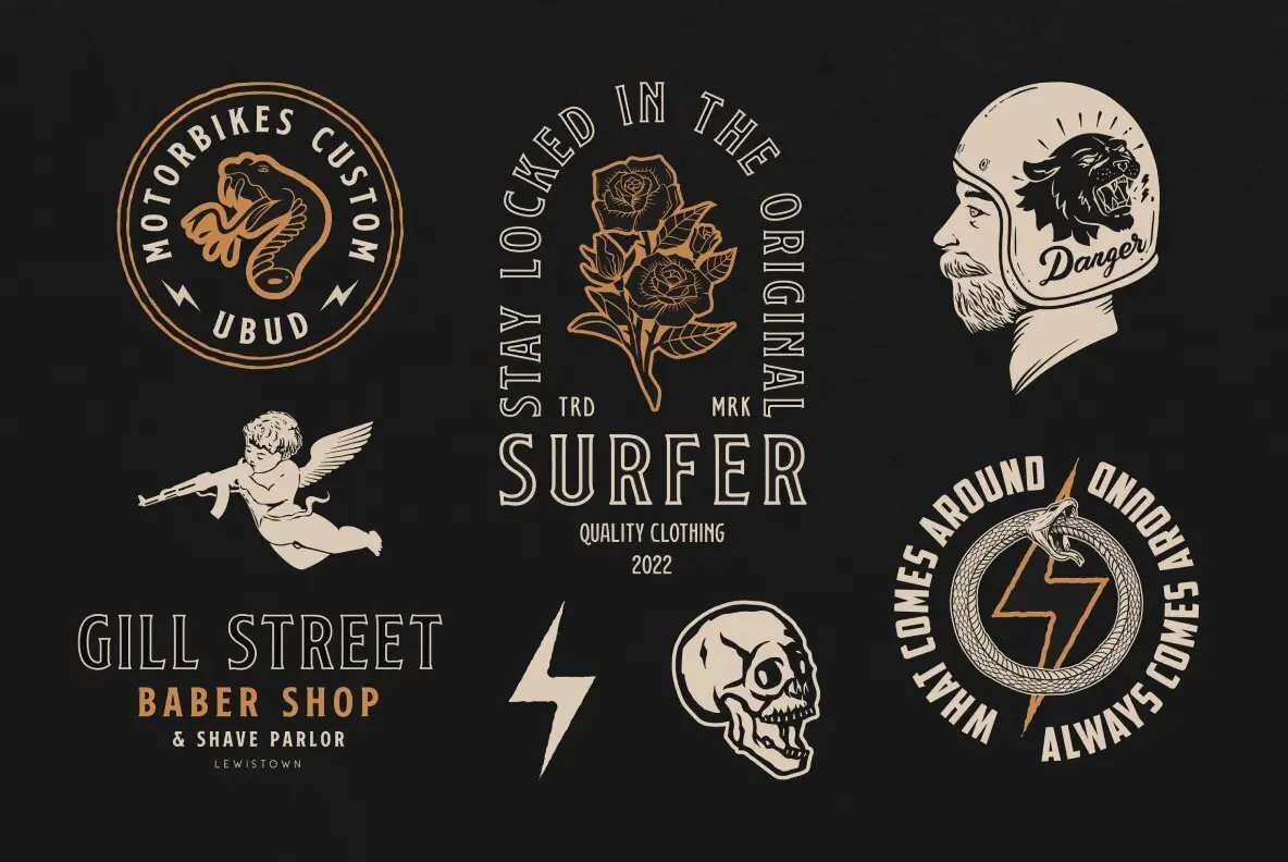Old School Apparel Designs bundle Logos - YouWorkForThem