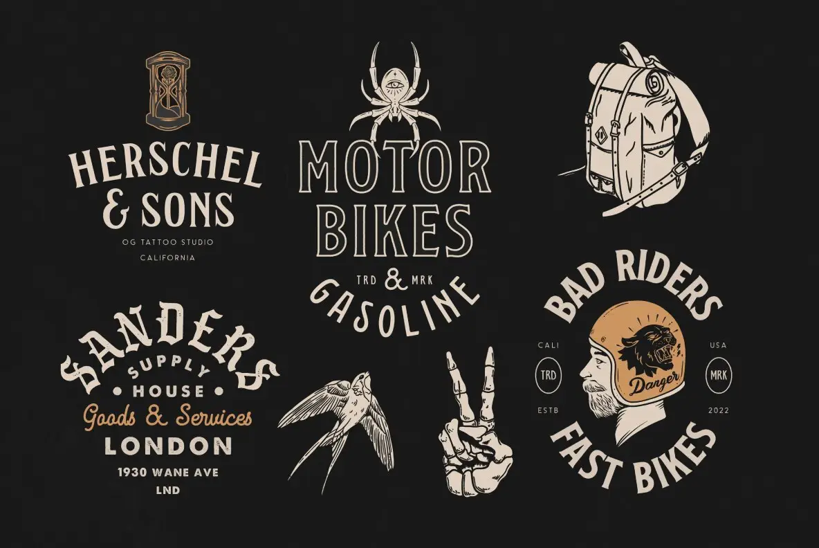 Old School Apparel Designs bundle Logos - YouWorkForThem