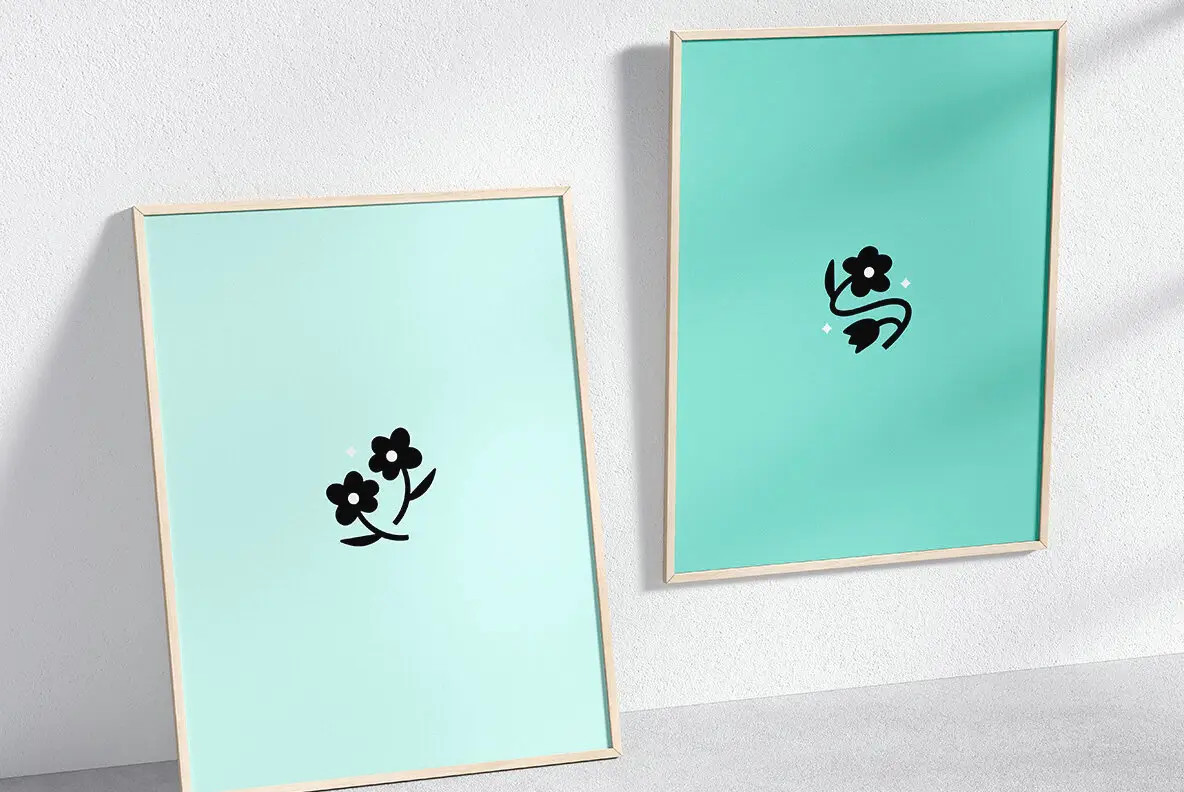 Floral Abstract Linocut Graphics - YouWorkForThem