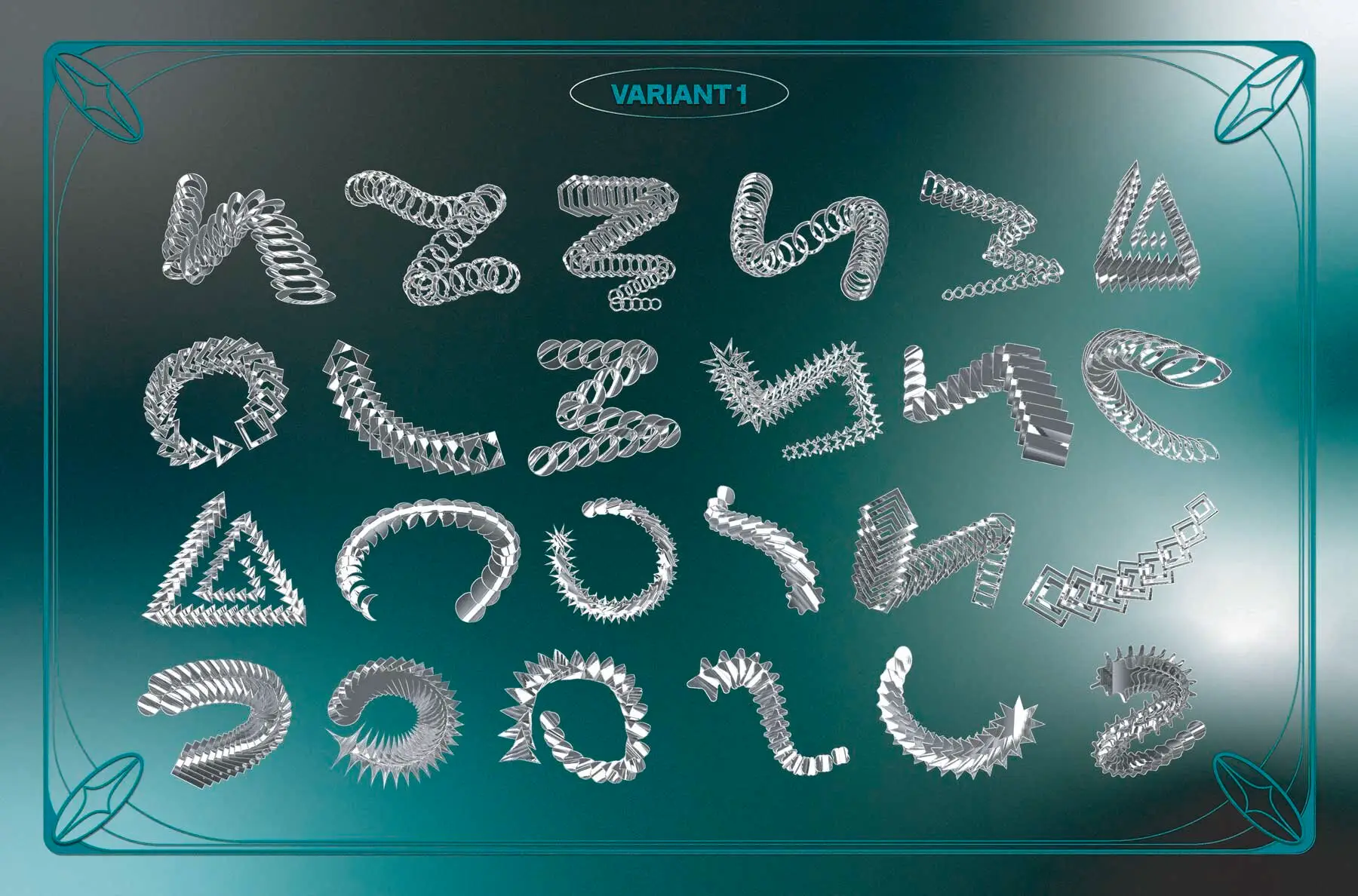 3D Metal Blend Shapes Graphics - YouWorkForThem