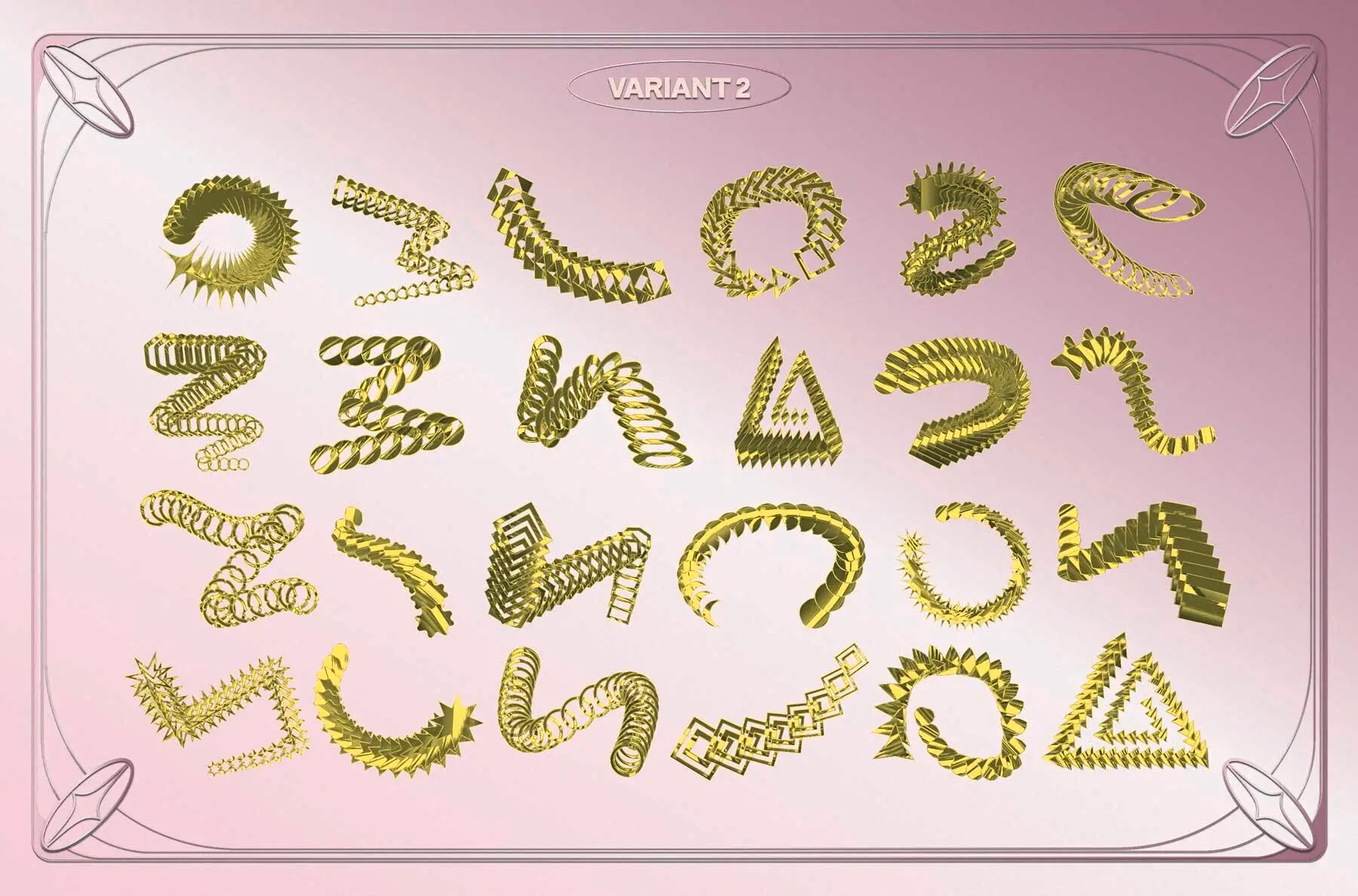 3D Metal Blend Shapes Graphics - YouWorkForThem