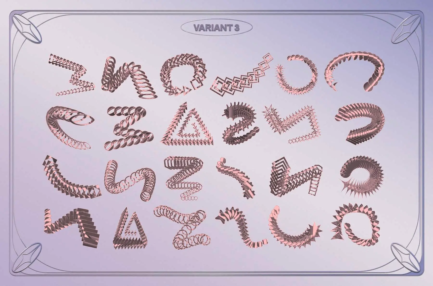 3D Metal Blend Shapes Graphics - YouWorkForThem