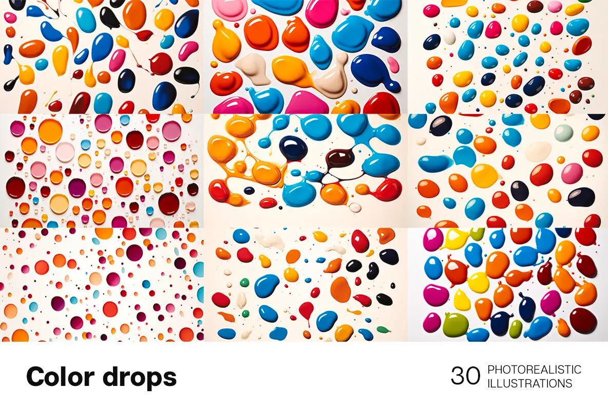 Color Drops Backgrounds Graphics - YouWorkForThem
