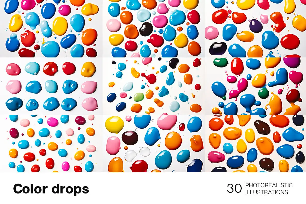 Color Drops Backgrounds Graphics - YouWorkForThem