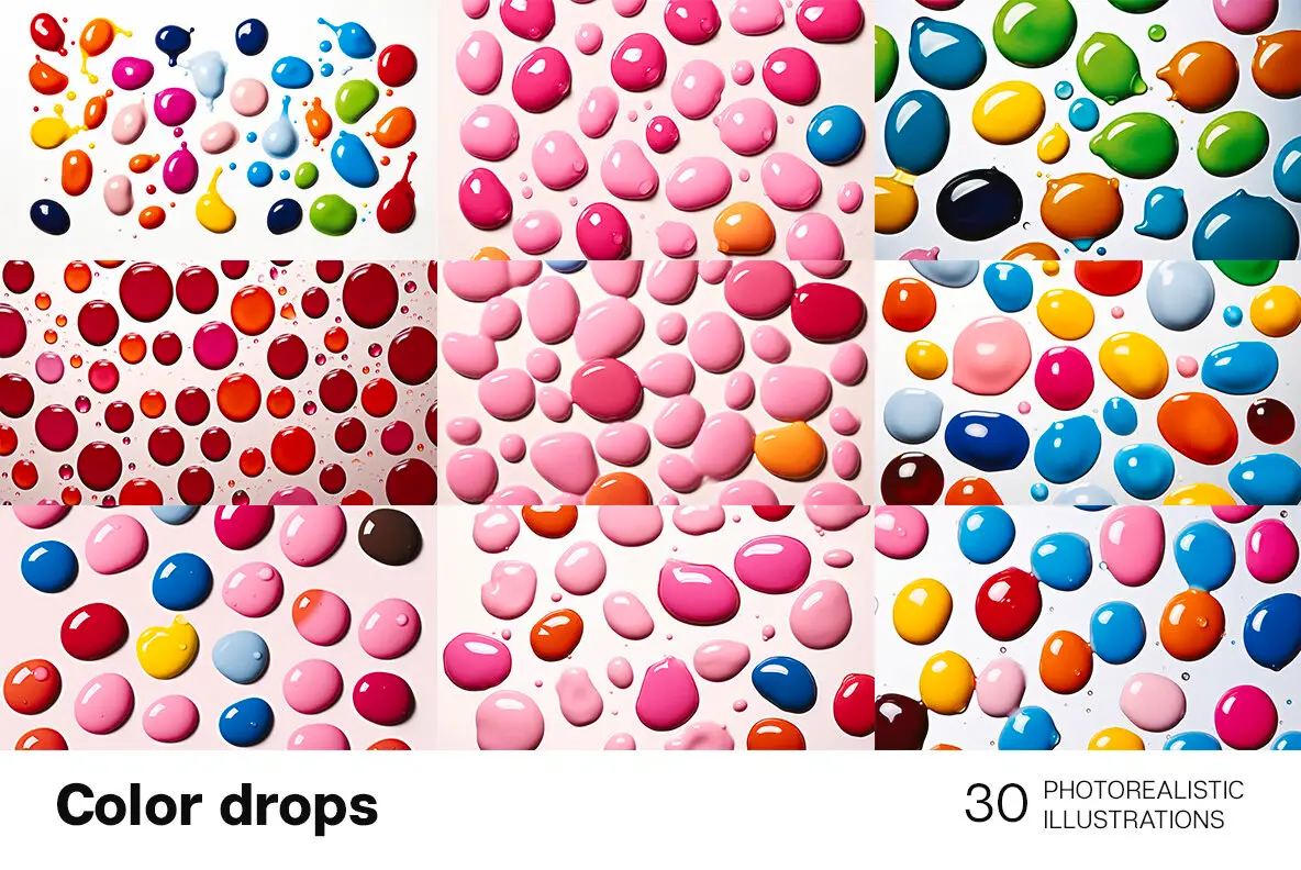 Color Drops Backgrounds Graphics - YouWorkForThem
