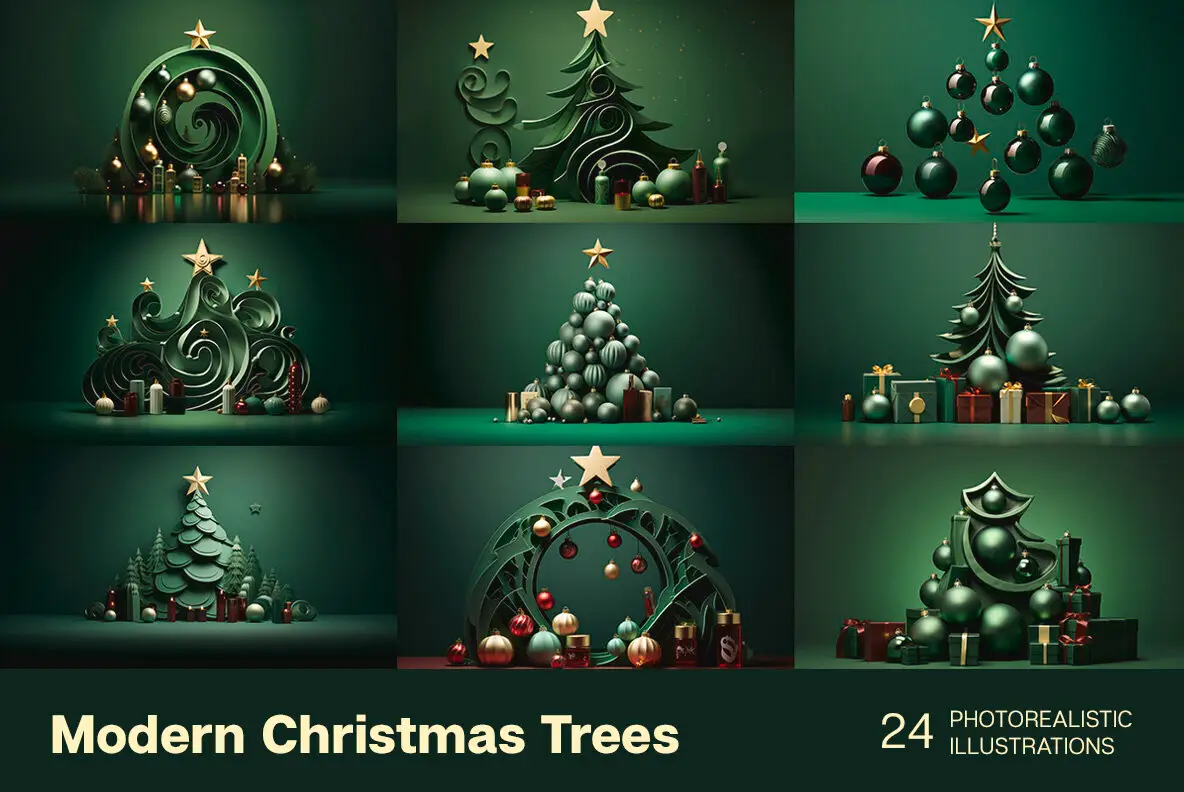 Modern Christmas Trees Holidays - YouWorkForThem