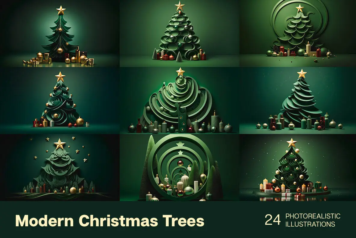 Modern Christmas Trees Holidays - YouWorkForThem