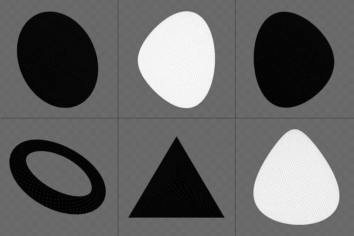 390 Lines Dots 3D Shapes Graphics - YouWorkForThem