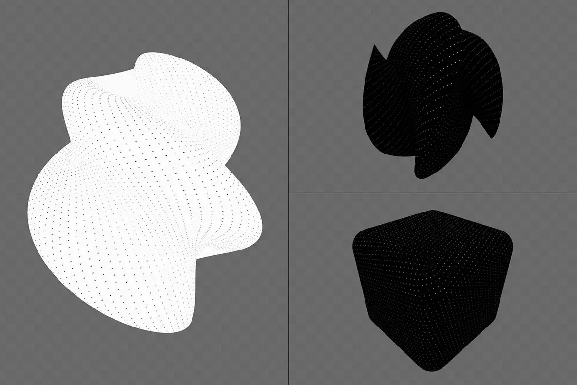 390 Lines Dots 3D Shapes Graphics - YouWorkForThem