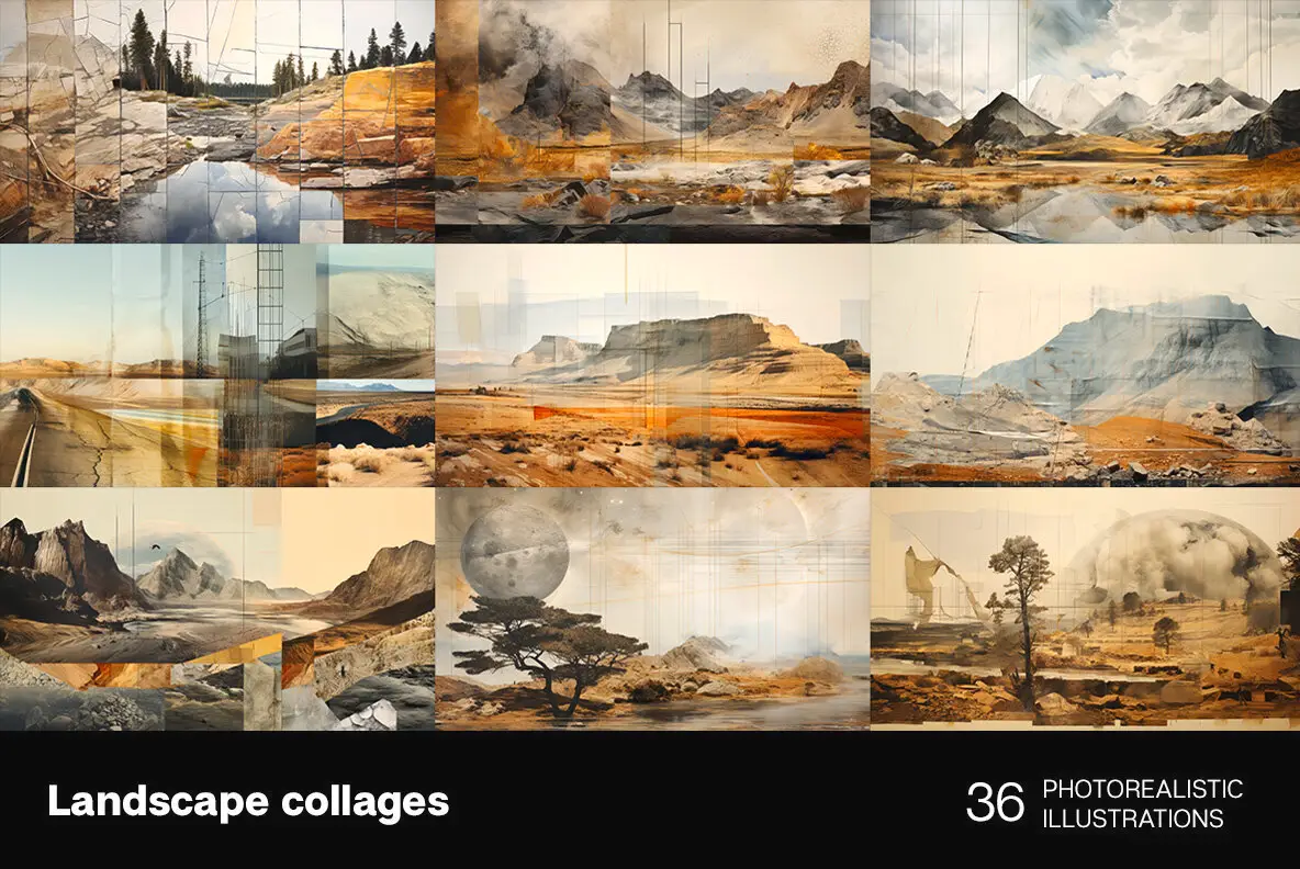Landscapes collages Graphics - YouWorkForThem