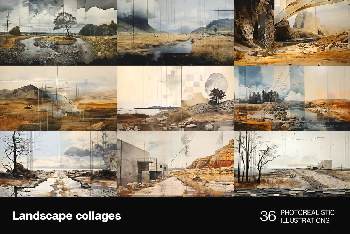 Landscapes collages Graphics - YouWorkForThem