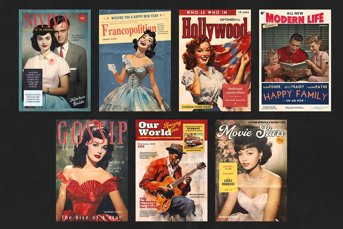 50s Magazine Cover Templates Graphics - YouWorkForThem