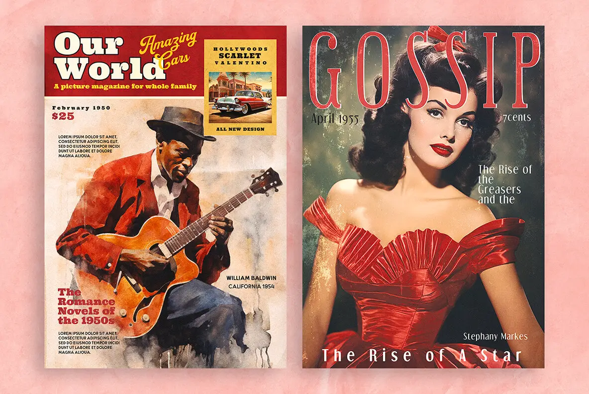 50s Magazine Cover Templates Graphics - YouWorkForThem