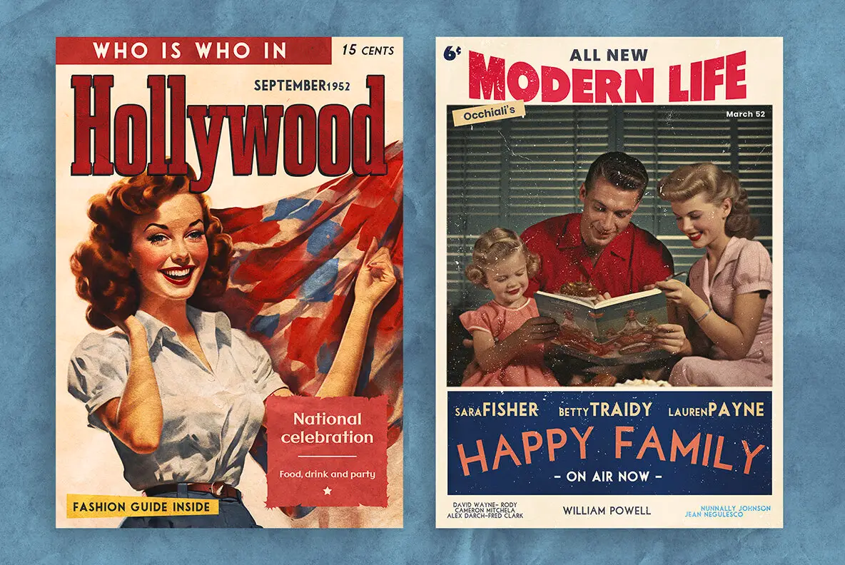 50s Magazine Cover Templates Graphics - YouWorkForThem
