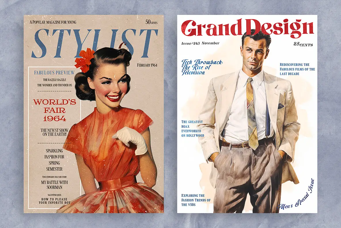 50s Magazine Cover Templates Graphics - YouWorkForThem