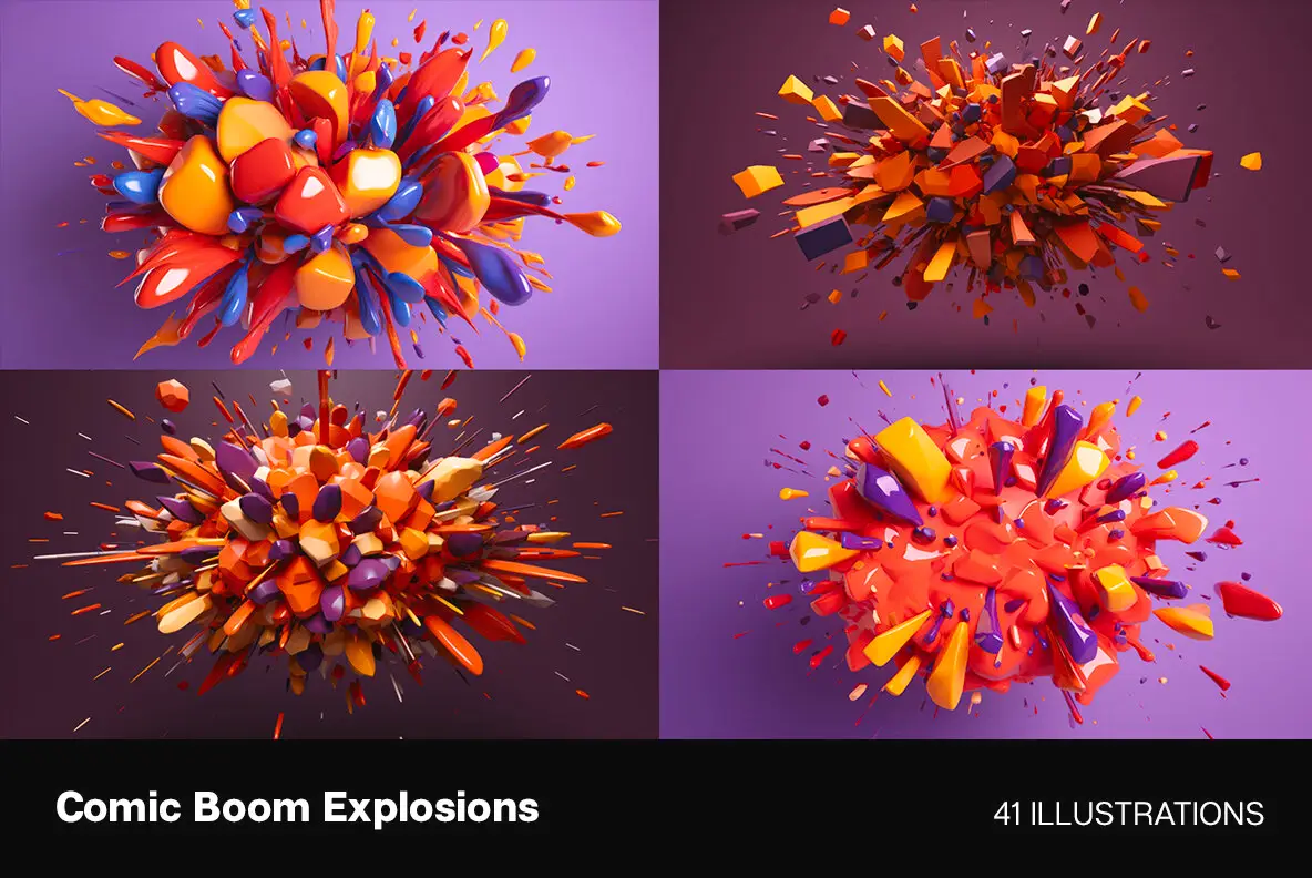 Comic Boom Explosions Graphics - YouWorkForThem