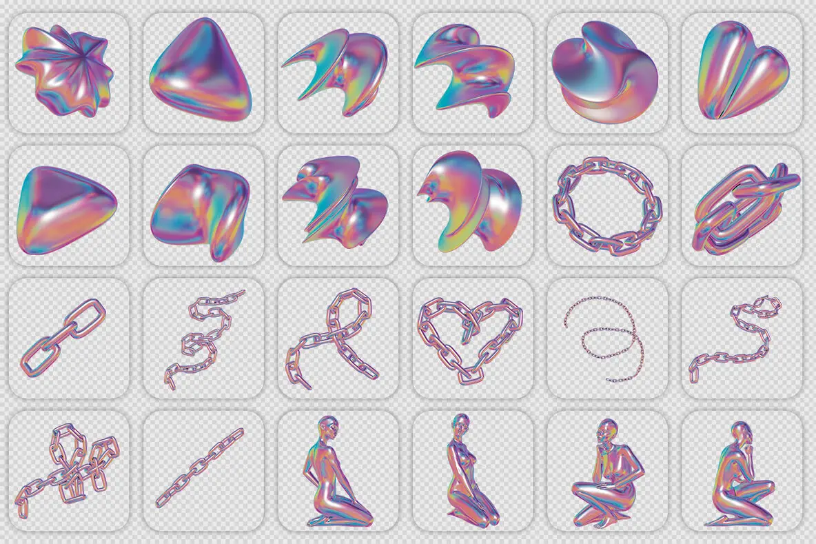 Psychedelic - 3D Shapes Objects Abstract - YouWorkForThem