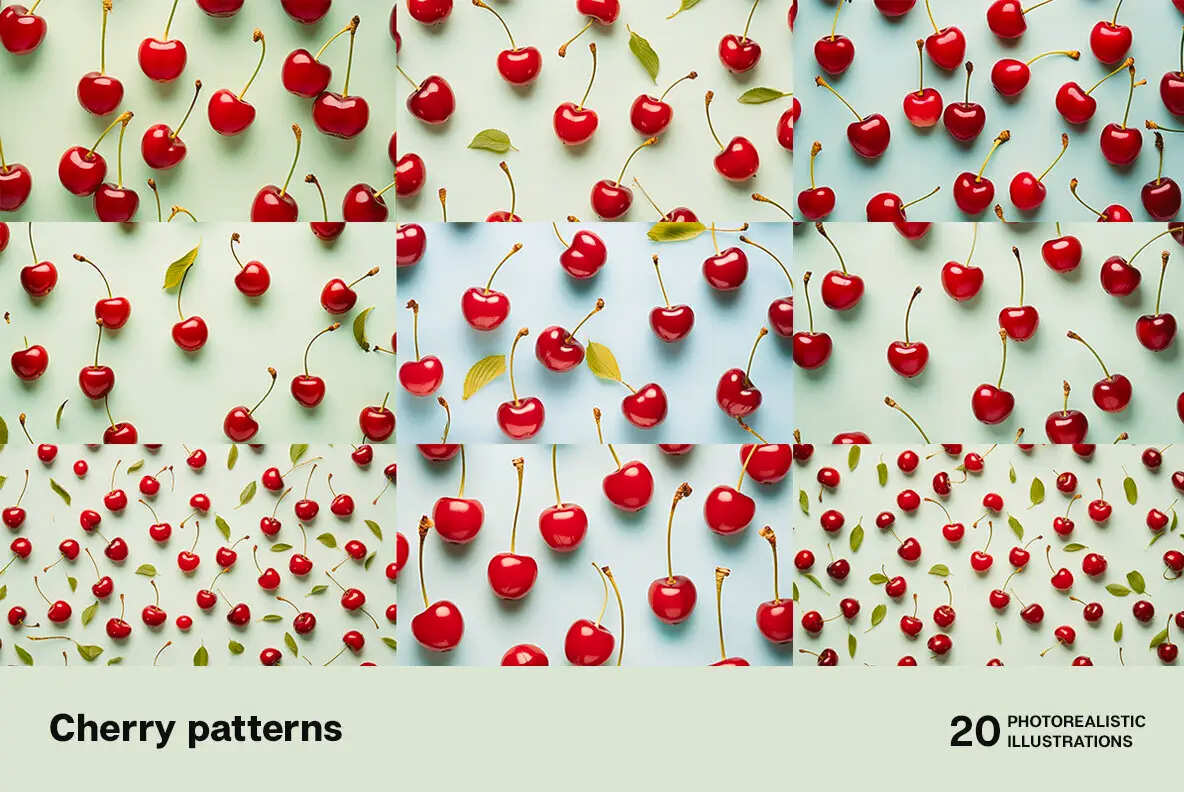 Cherry Patterns Graphics - YouWorkForThem