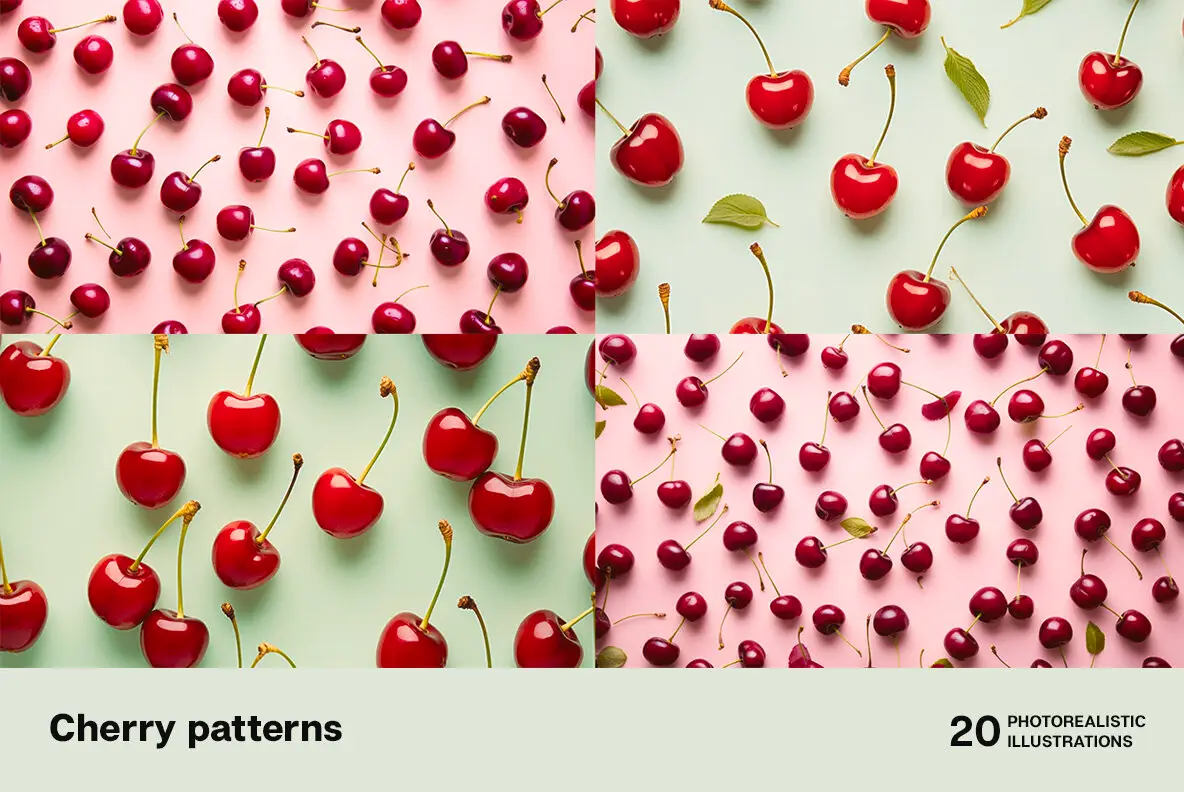 Cherry Patterns Graphics - YouWorkForThem