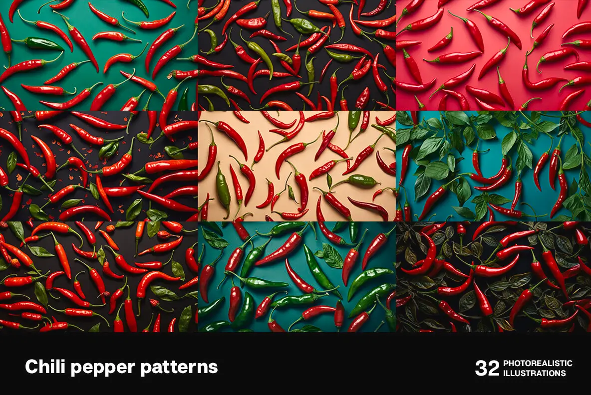 Chili pepper patterns Graphics - YouWorkForThem